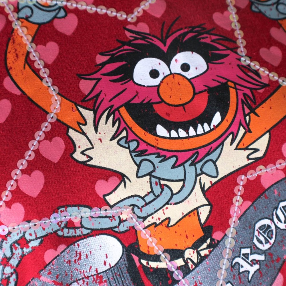 Rare Vintage Y2k Red The Muppets Animal Drummer Punk … - Gem